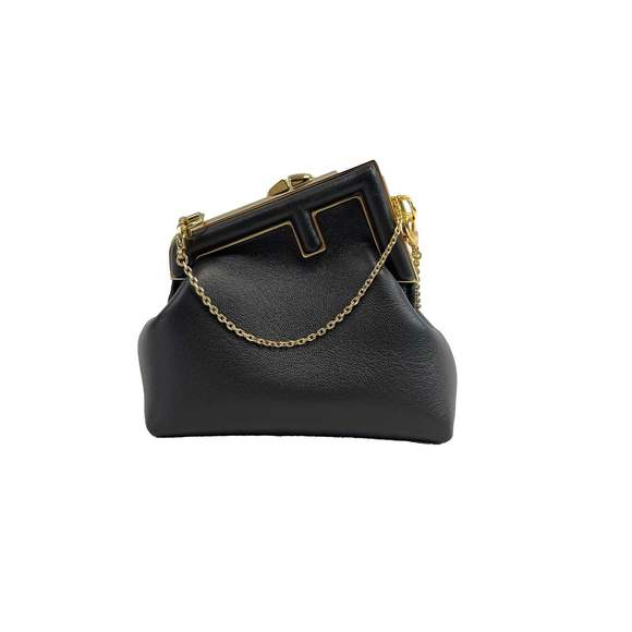 Fendi | Bags | Fendi New Nano First Charm Black Leather Chain Crossbody ...